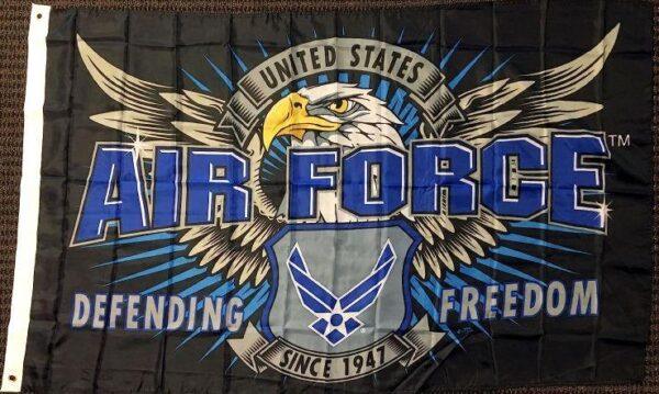 Air Force Defending Freedom Black Flag 3x5 FT