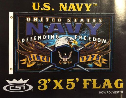 Navy Defending Freedom Blue Flag 3x5 FT