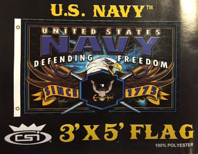 Navy Defending Freedom Blue Flag 3x5 FT