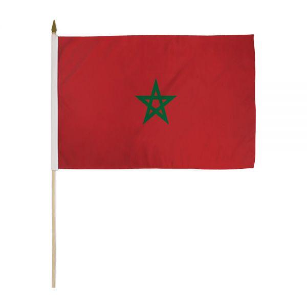 Morocco Handheld 12x18 In Flag With Pole