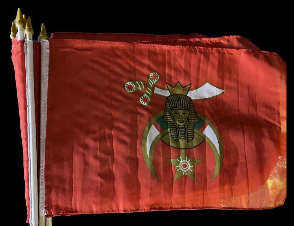 Masonic Shriners Handheld 12x18 In Flag With 30 In Pole 12 Pack